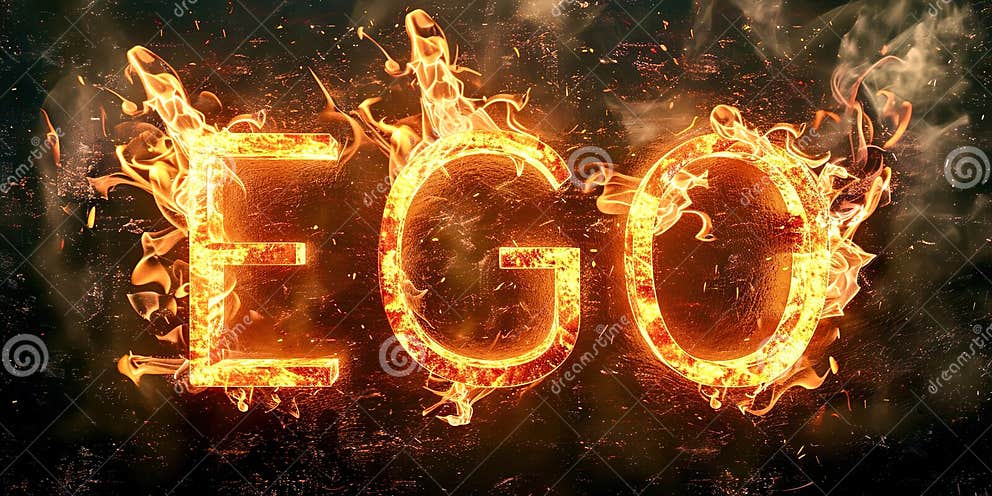 The Burning Word of the Ego Stock Illustration - Illustration of ...