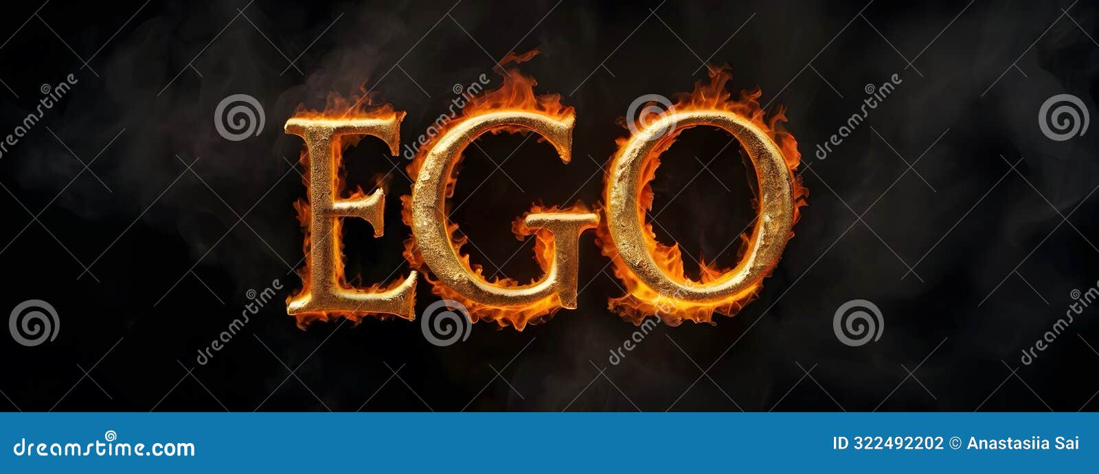 The Burning Word of the Ego Stock Illustration - Illustration of frame ...