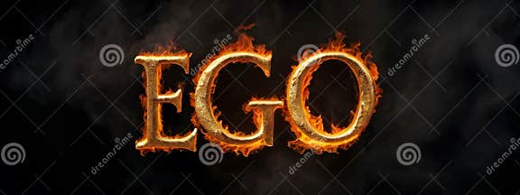 The Burning Word of the Ego Stock Illustration - Illustration of frame ...