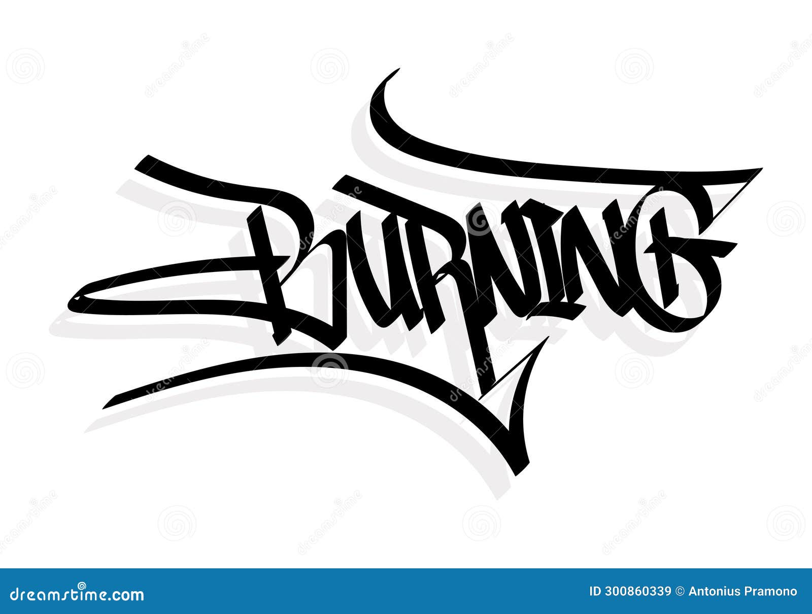 BURNING Word Graffiti Tag Style Stock Illustration - Illustration of ...