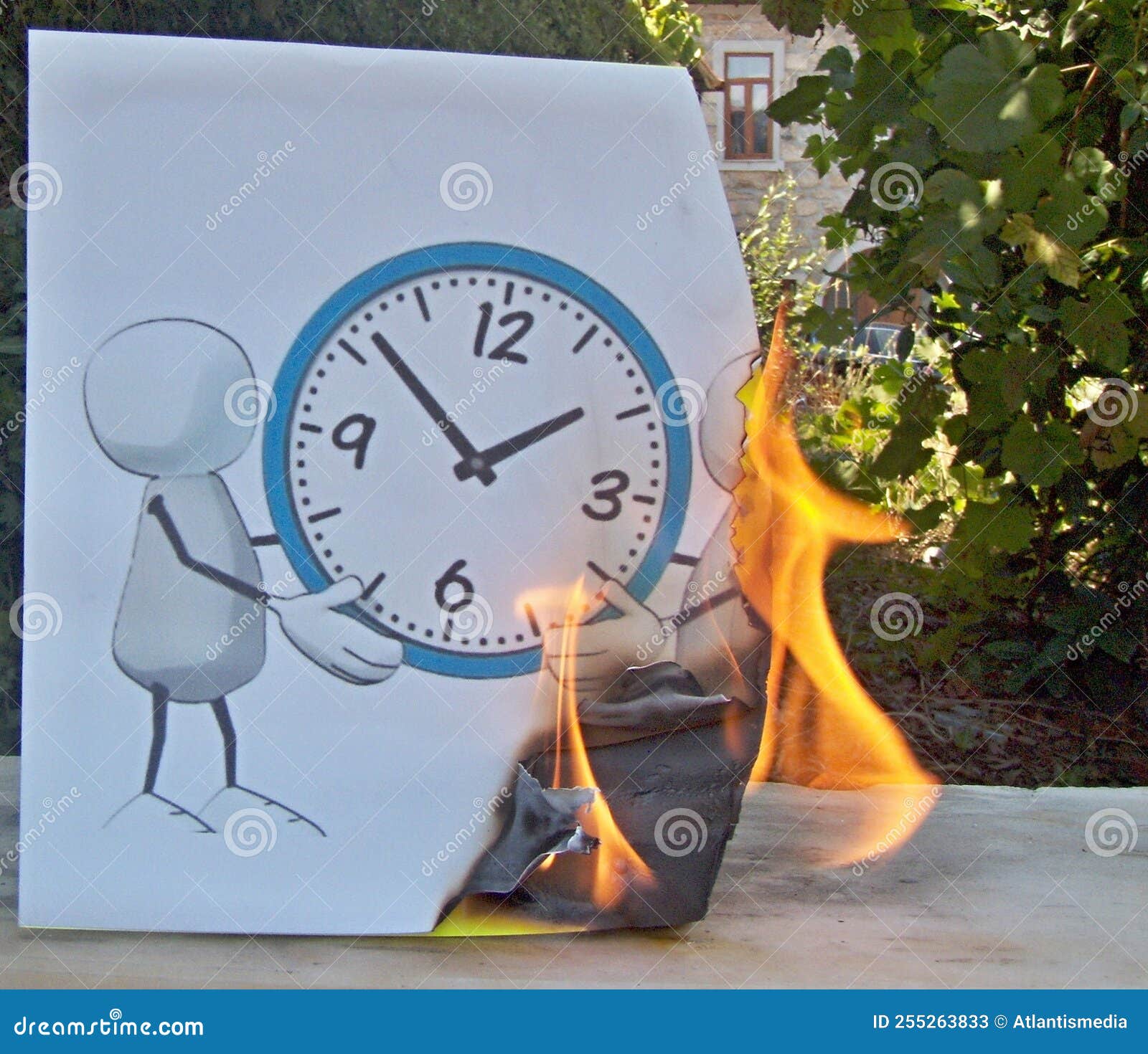Burning your time stock image. Image of symbol, symbolic - 255263833