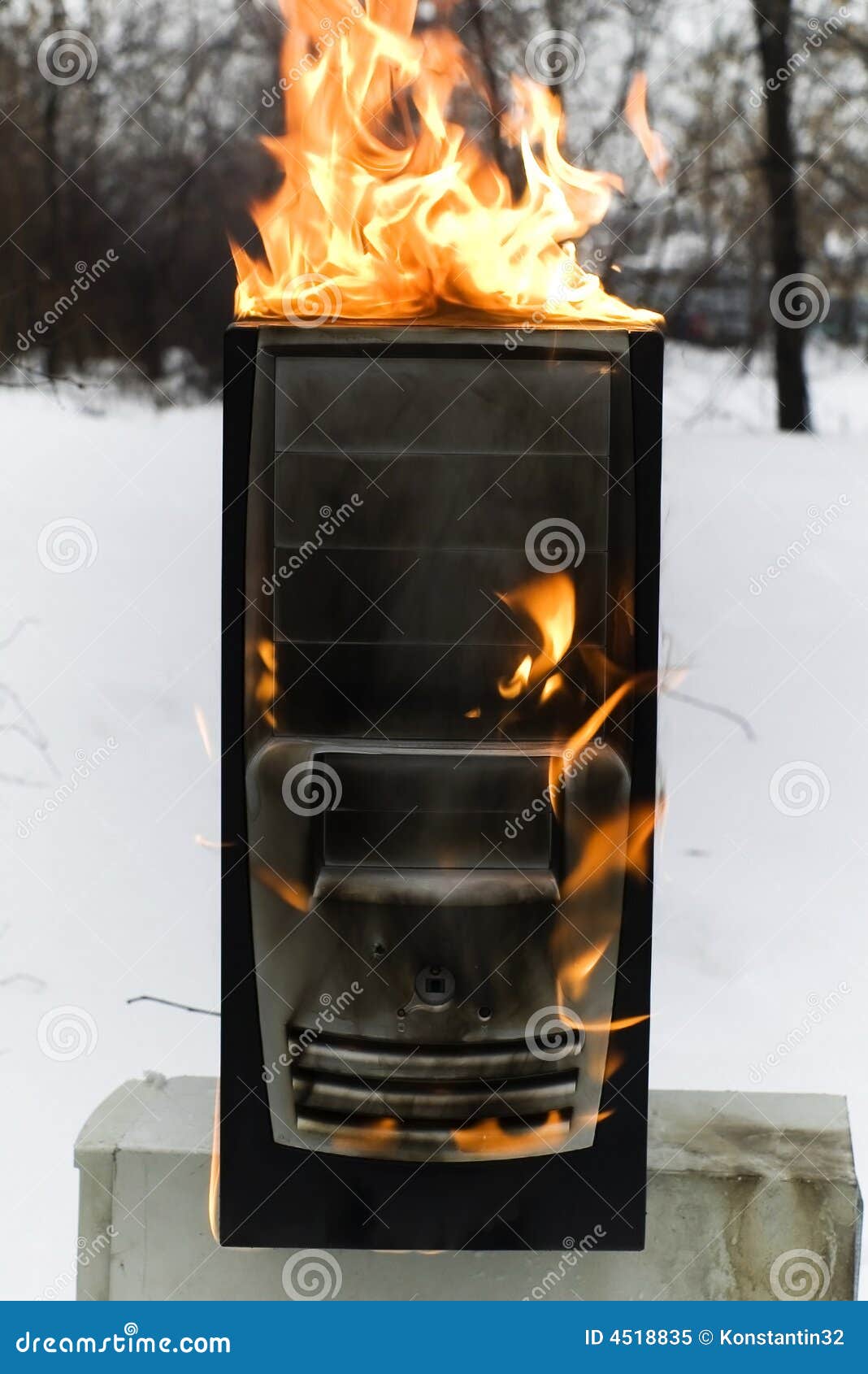 Burninging computer case stock image. Image of case, hacker - 4518835