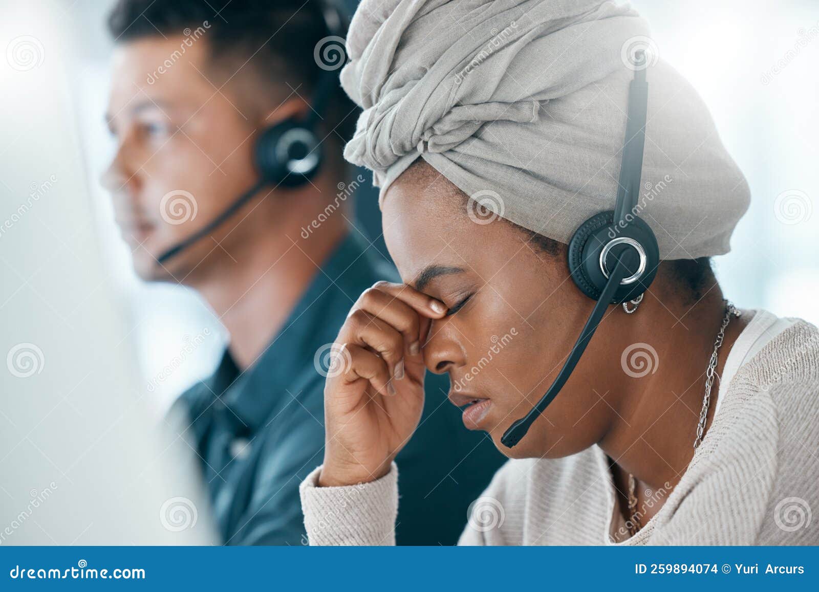 Burnout, Call Center and Customer Service Consultant with Headache ... Burnout, Call Center and Customer Service Consultant with Headache ...