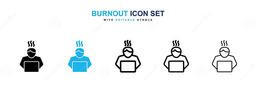 Burnout icon vector stock illustration. Illustration of concept - 348440680