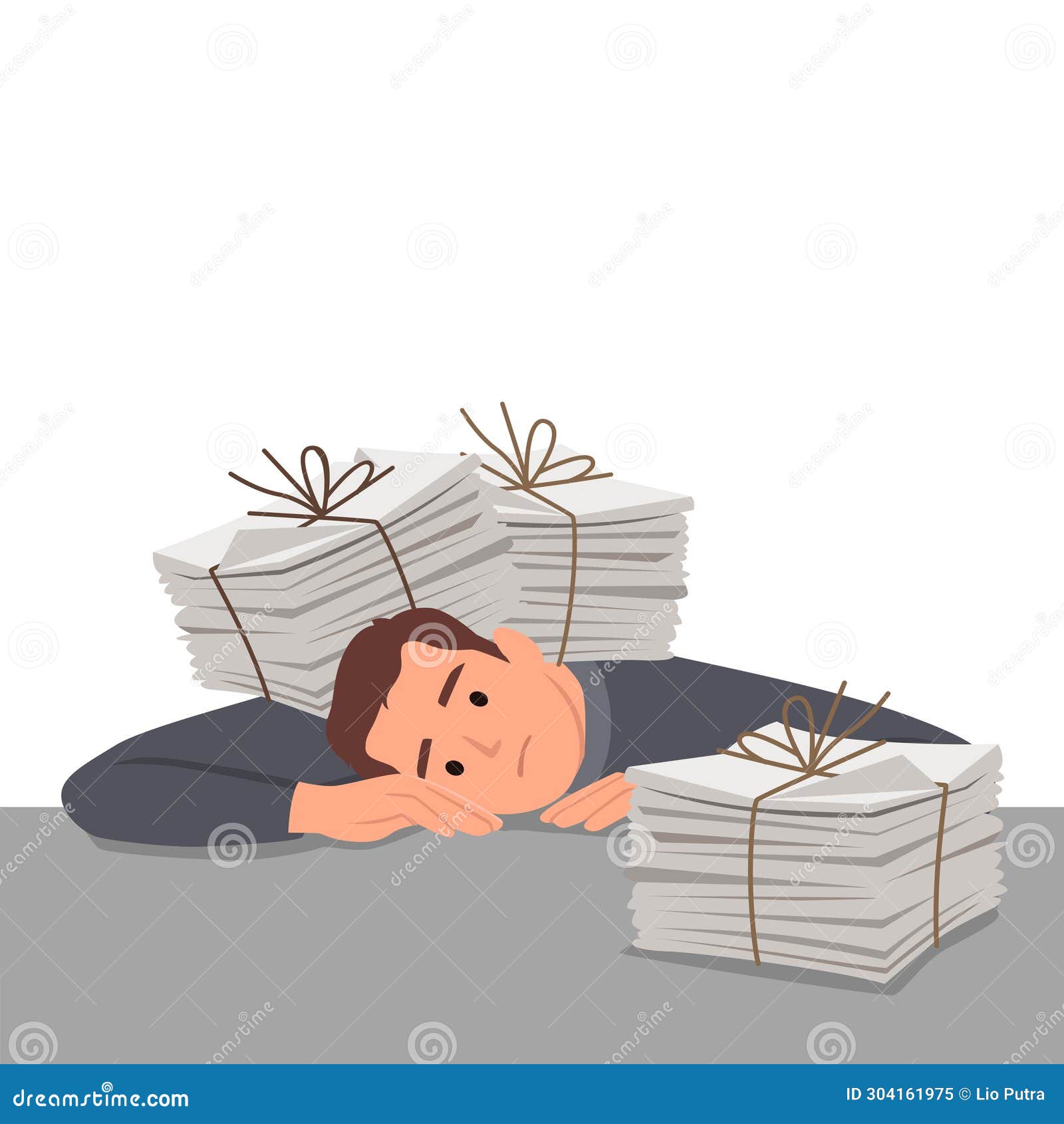 Burnout, Overload, Overwork Concept. Unhappy Depressed Man Office ...