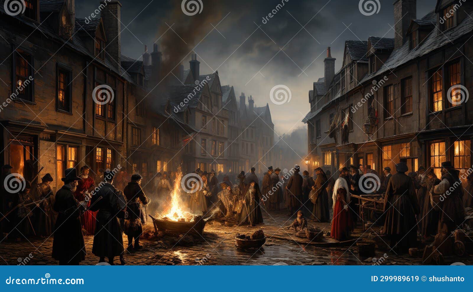 A Burns Night of Bonfire with People Gathered Around it Singing and ...