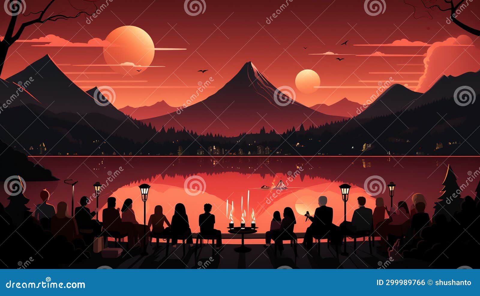 A Burns Night of Bonfire with People Gathered Around it Singing and ...