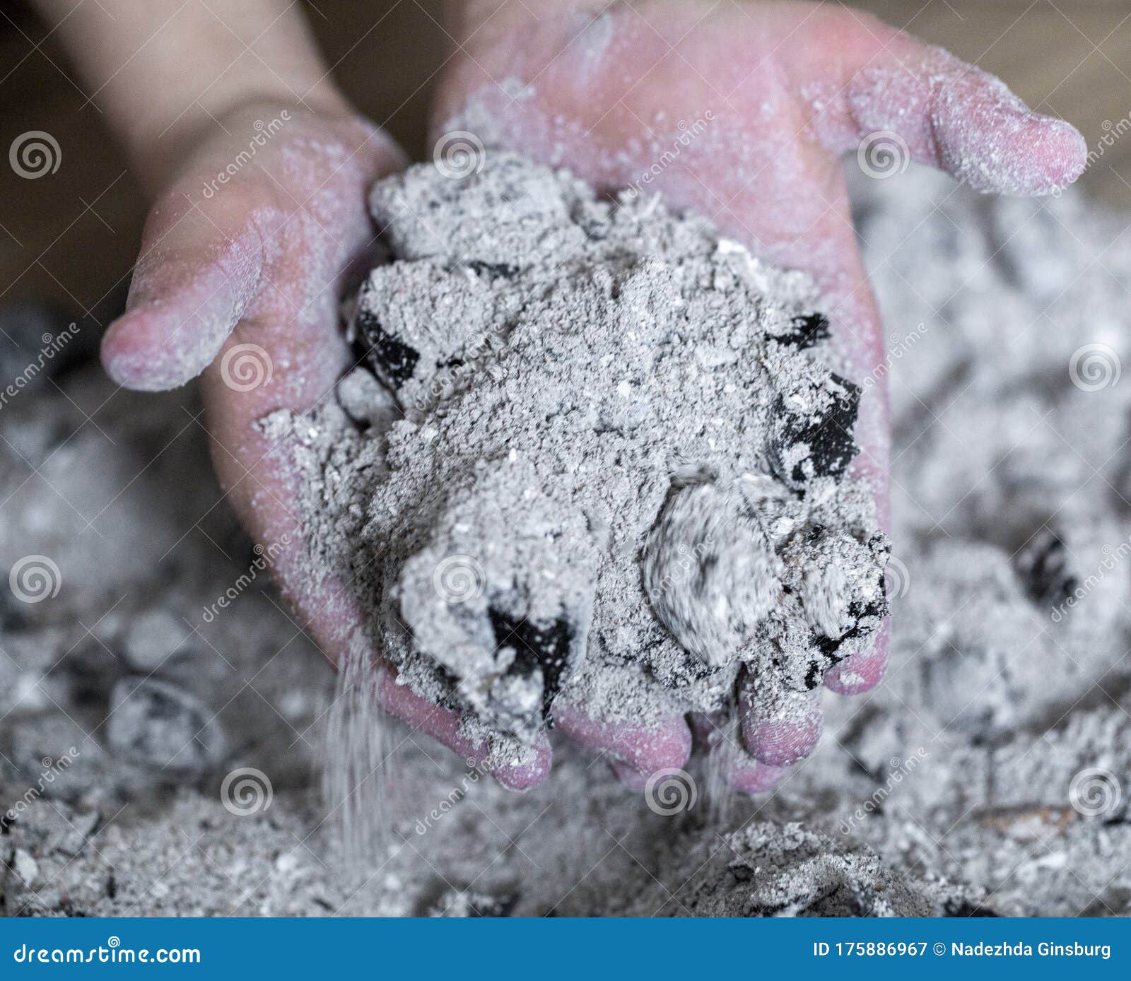 Burnt Ashes in a Child `s Hand Stock Image - Image of harvest, close ...