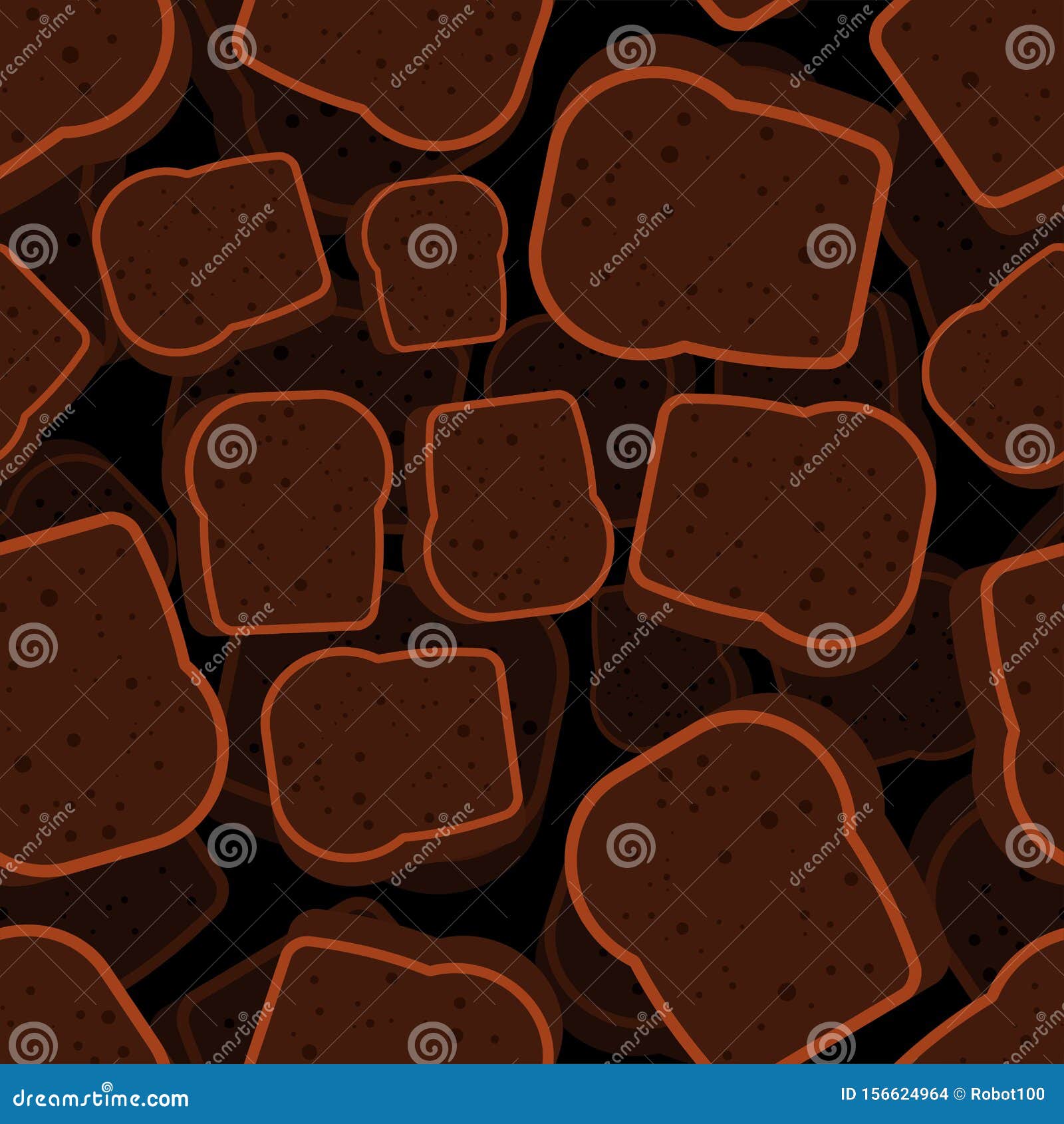 Burnt Bread Pattern Seamless. Spoiled Toasted Toast Background Stock ...