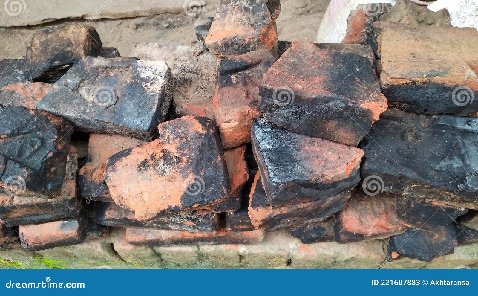 Burnt Bricks Reuse in Making Home Stock Image - Image of barracks ...