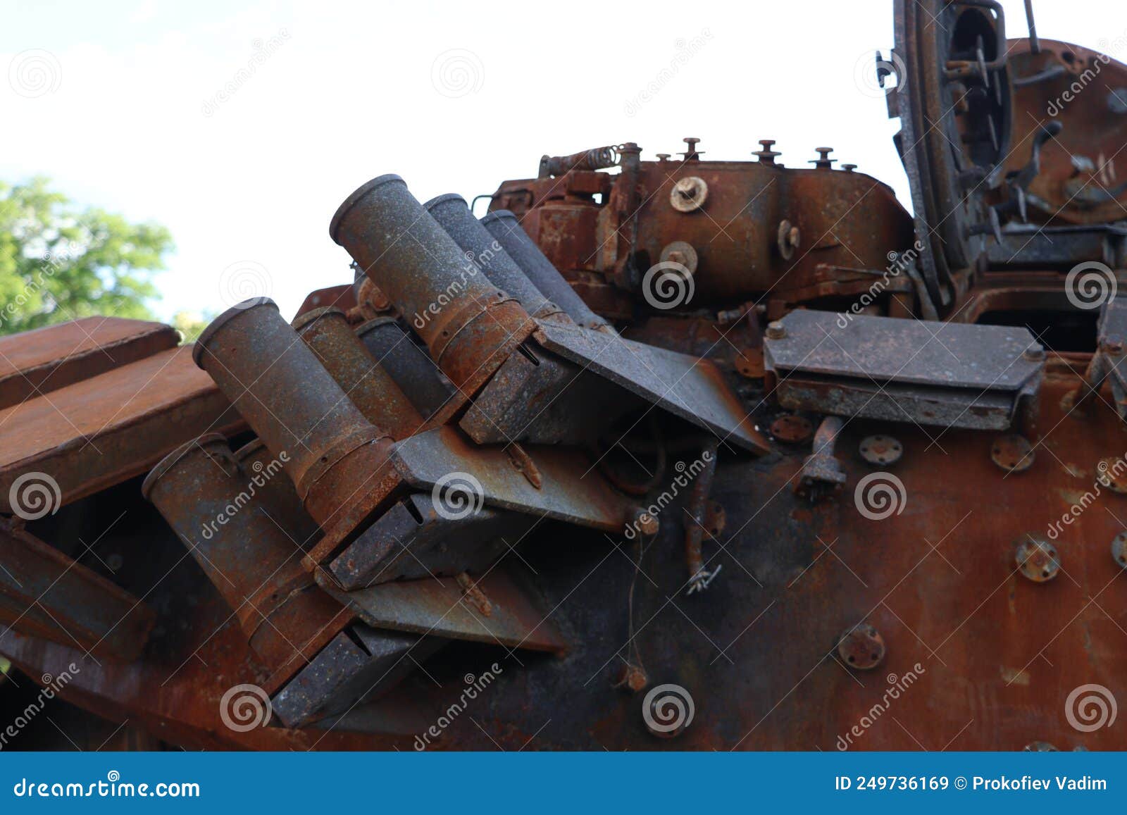 Burnt Broken Russian Tank in Ukraine Stock Image - Image of mission ...
