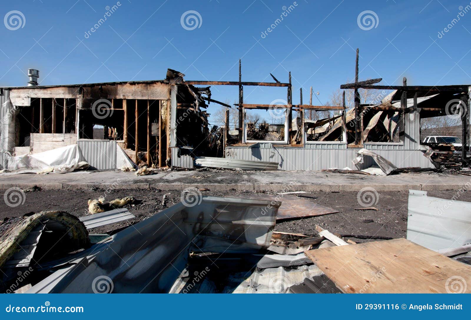 Burnt Building and Trash stock photo. Image of ruined - 29391116