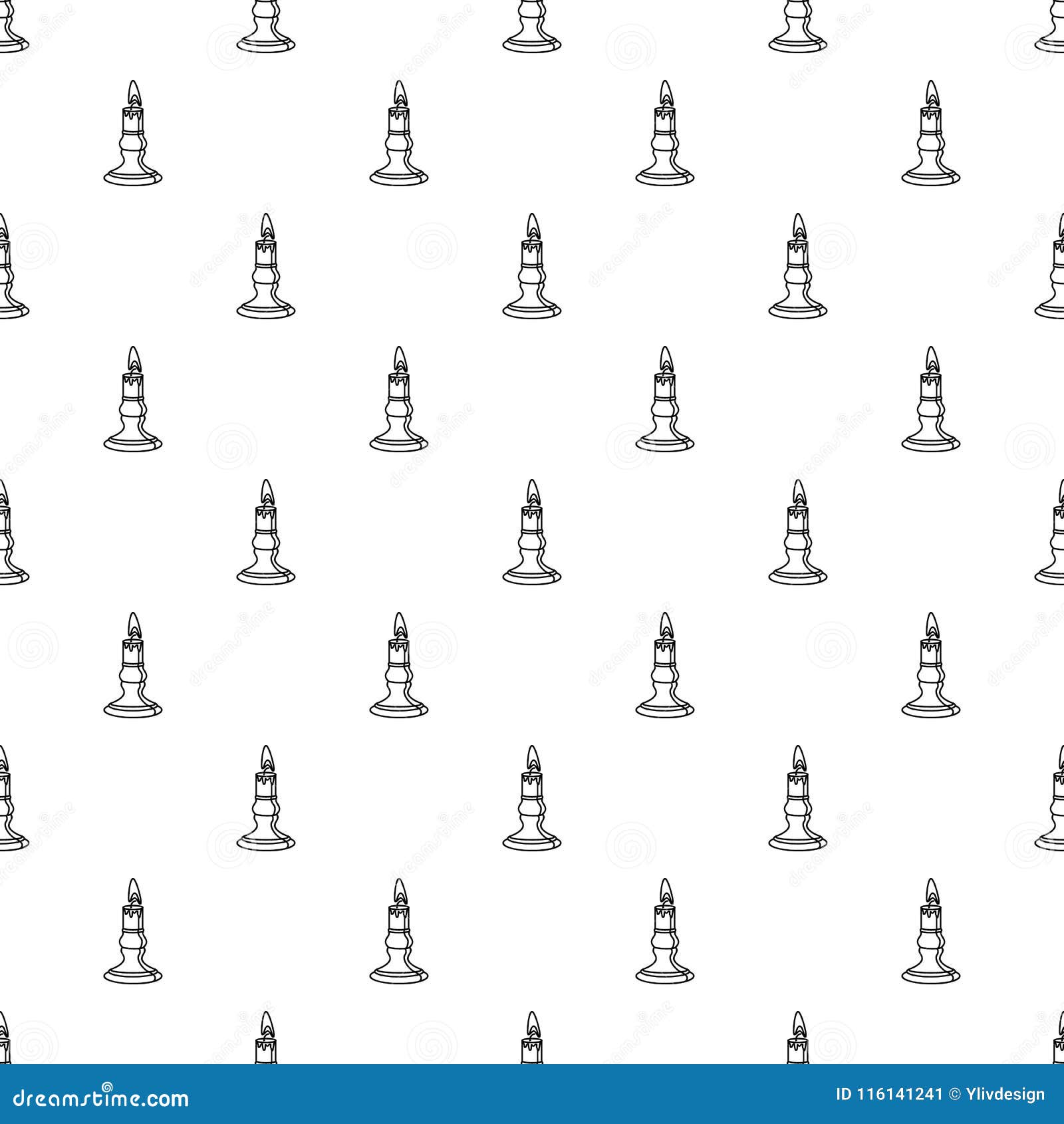 Burnt Candle Pattern Vector Seamless Stock Vector - Illustration of ...