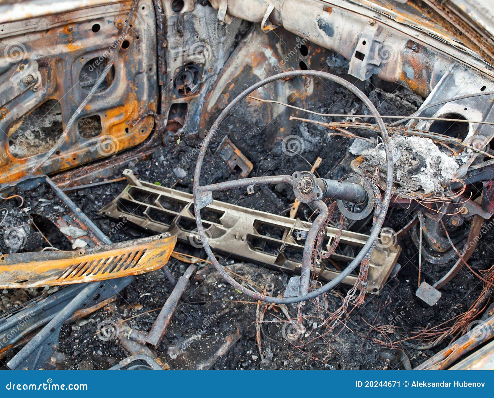 Burnt car stock image. Image of motor, broken, metal - 20244671