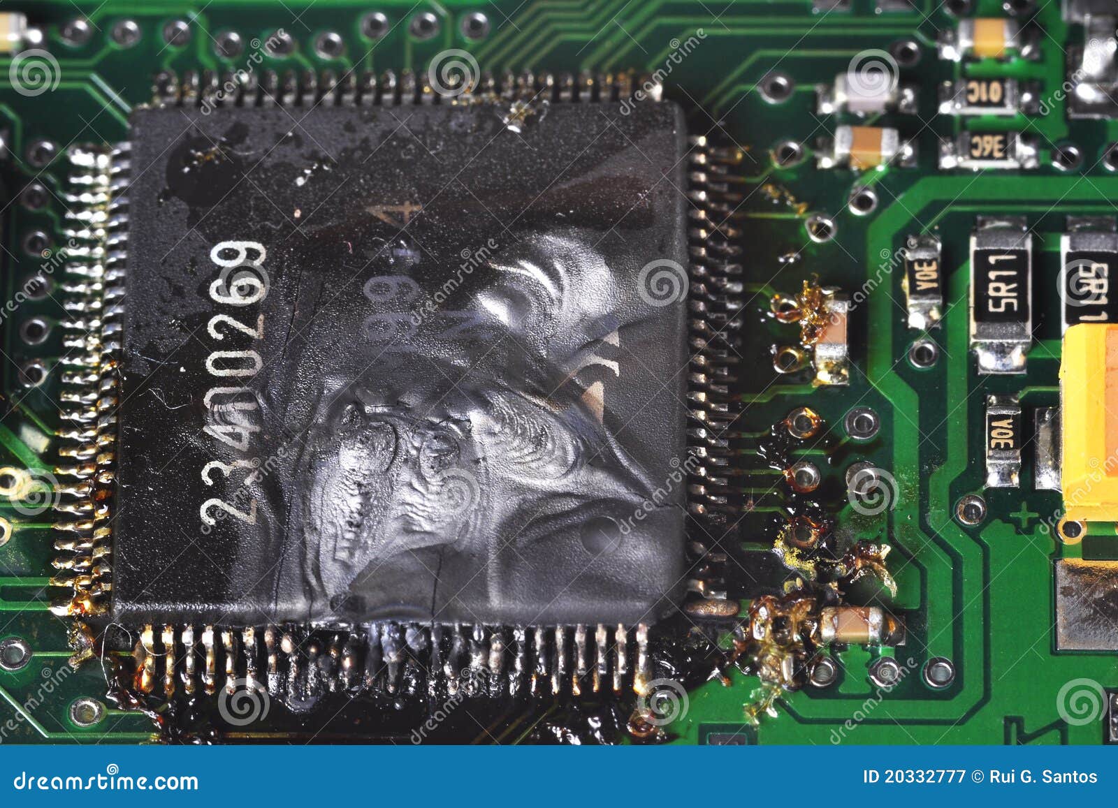 Burnt Circuit Board stock image. Image of electronic - 20332777