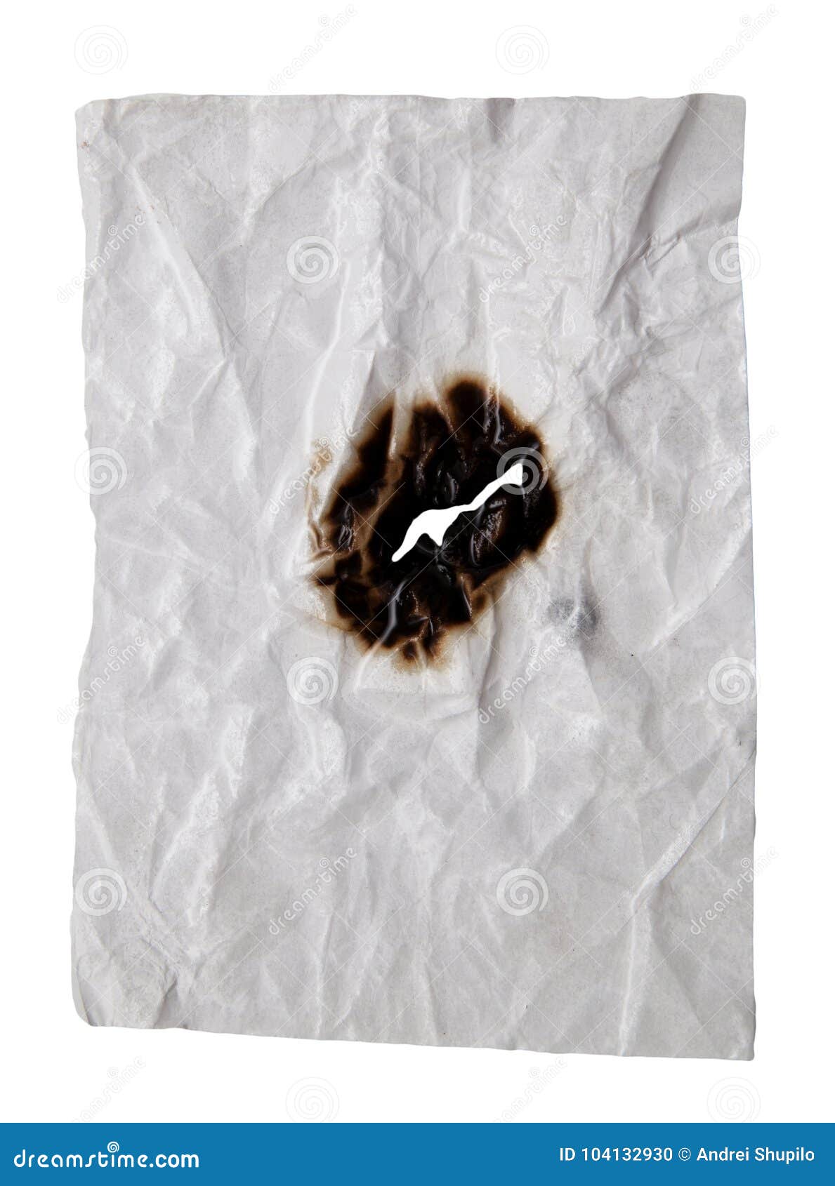 Burnt Crumpled White Paper on White Background Stock Photo - Image of ...