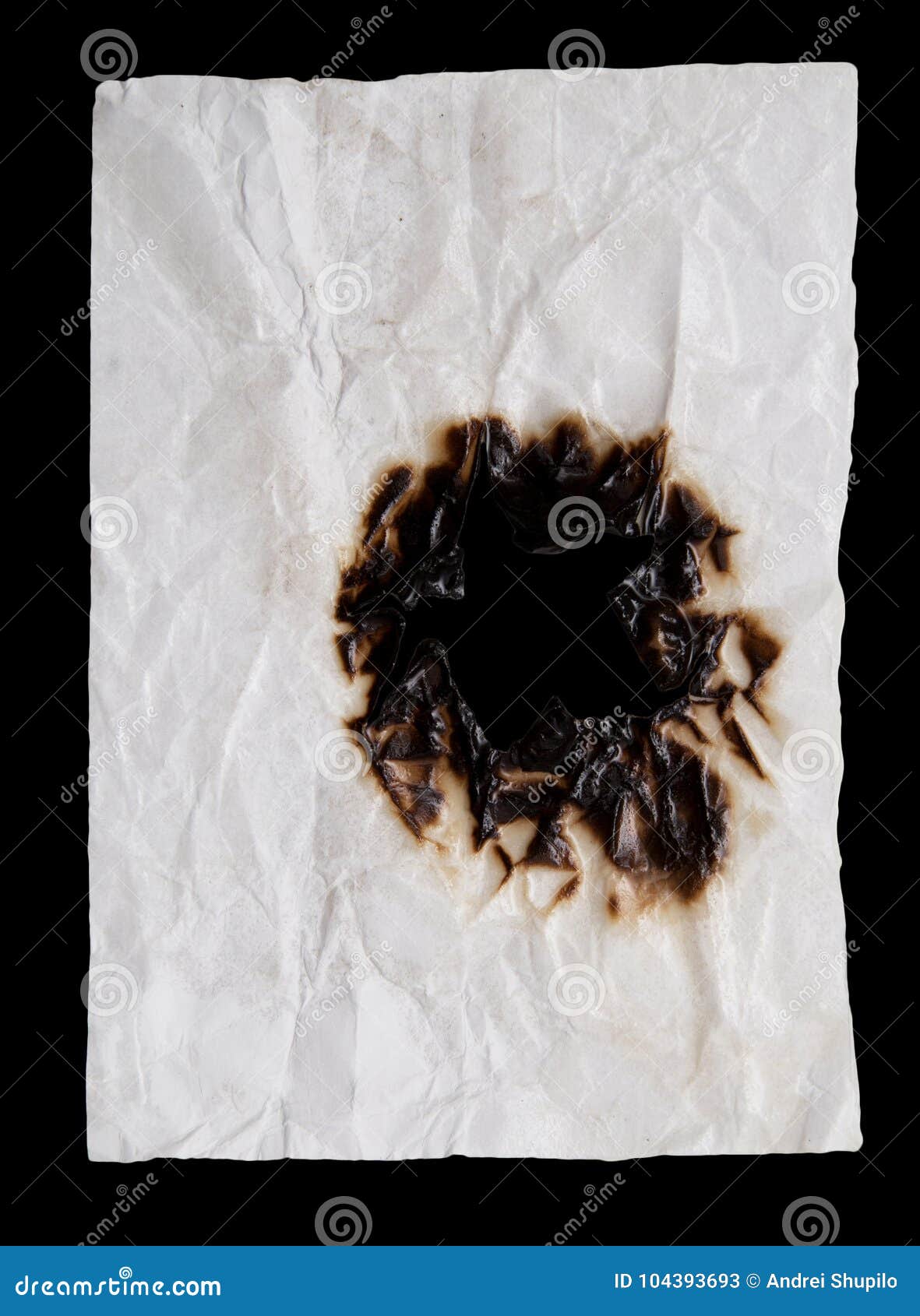 Burnt Crumpled White Paper on Black Background Stock Image - Image of ...