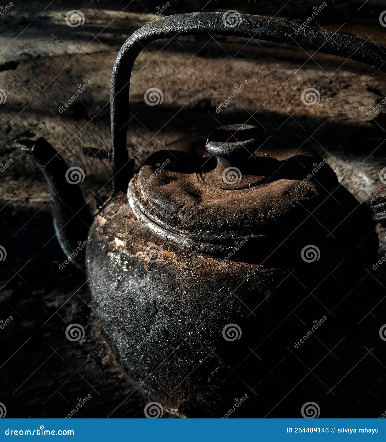 A Burnt and Dirty Iron Teapot Stock Photo - Image of glass, dark: 264409146