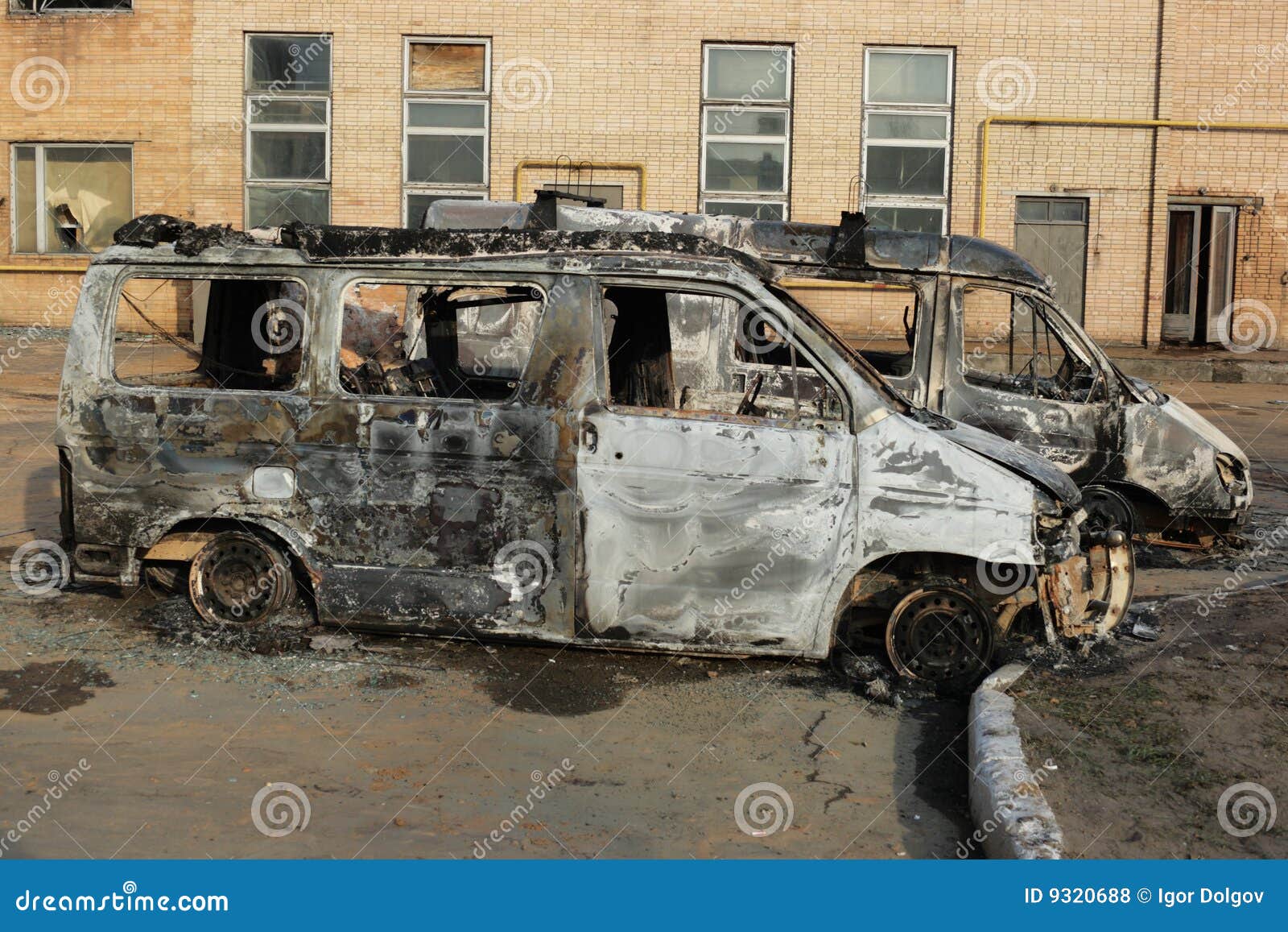 Burnt down cars stock photo. Image of burning, company - 9320688