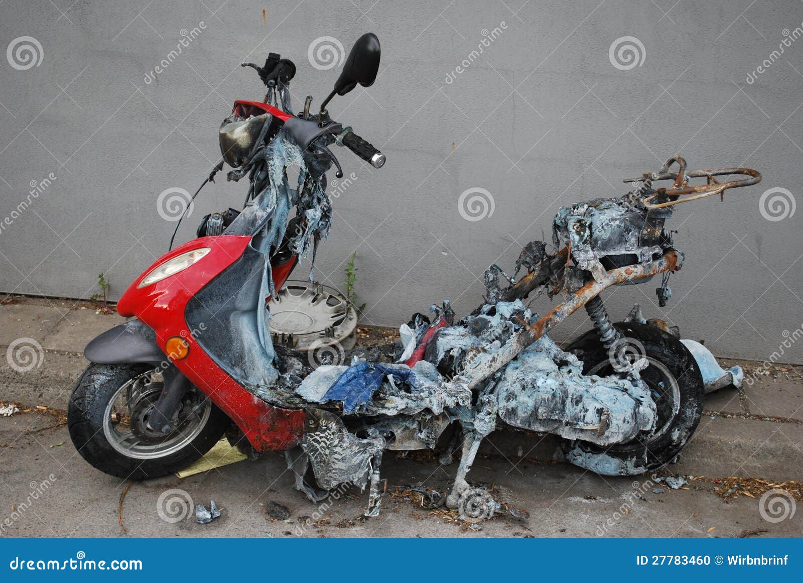 Burnt Down of a Motor Scooter Stock Photo - Image of fire, breakdown ...