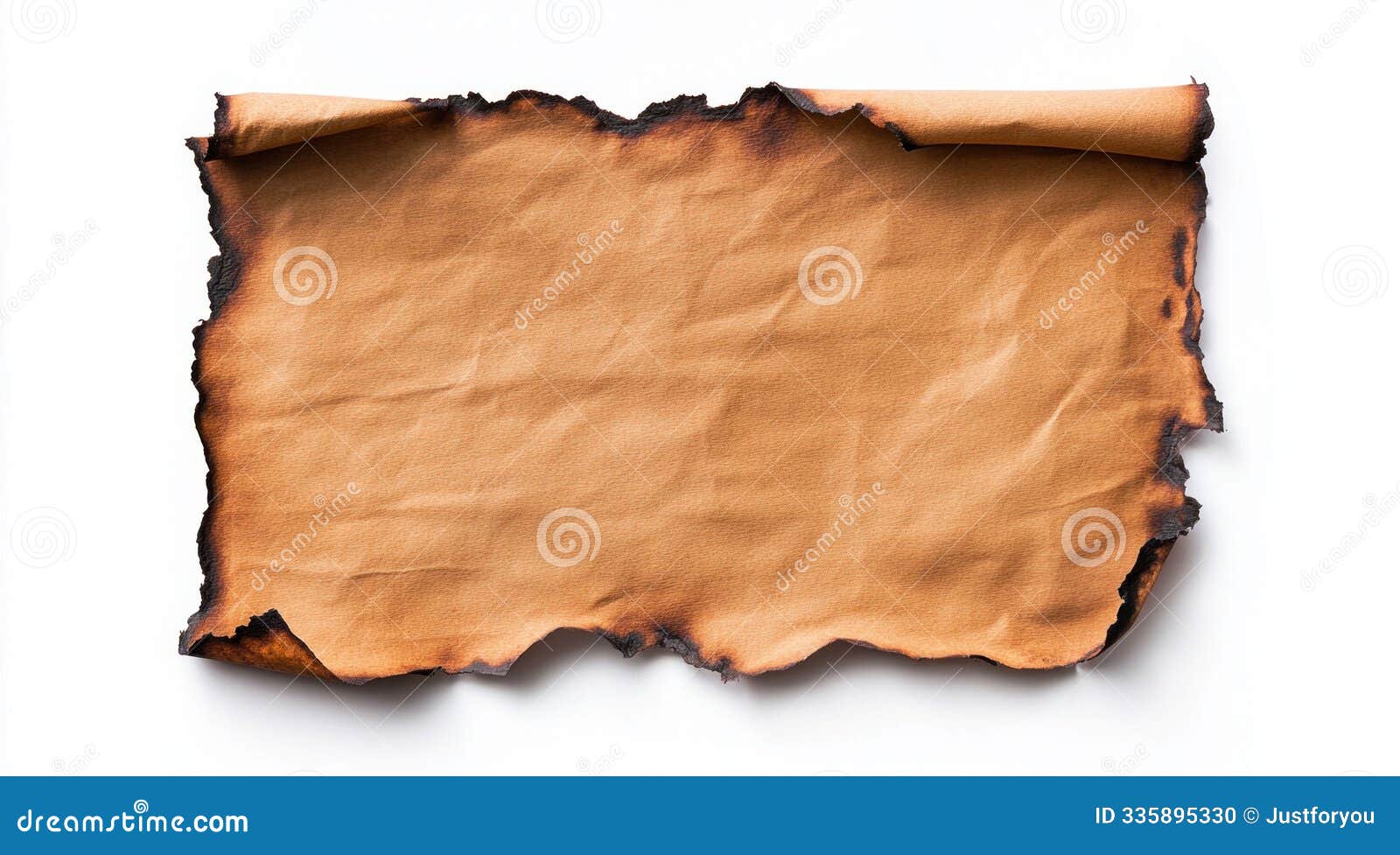 Burnt Edged Scroll Isolated on White Background Stock Illustration ...