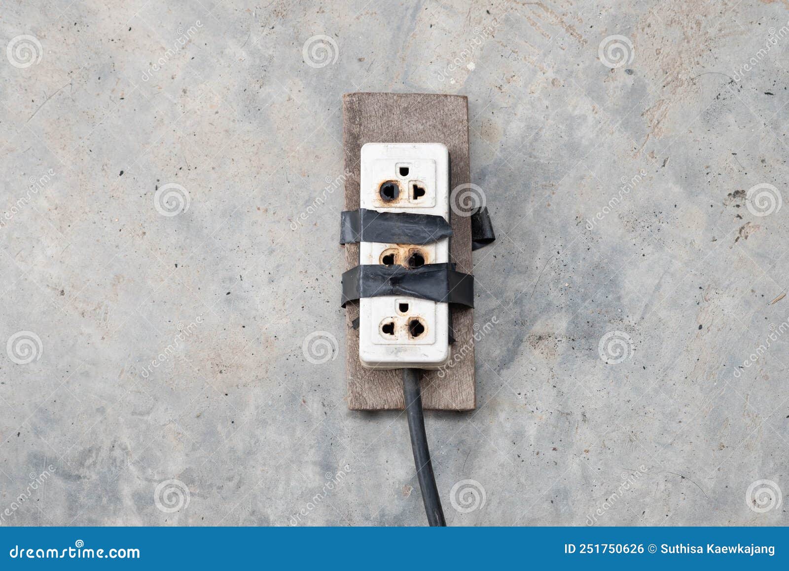 Burnt Electrical Socket, Poor Quality Product on the Cement Floor ...