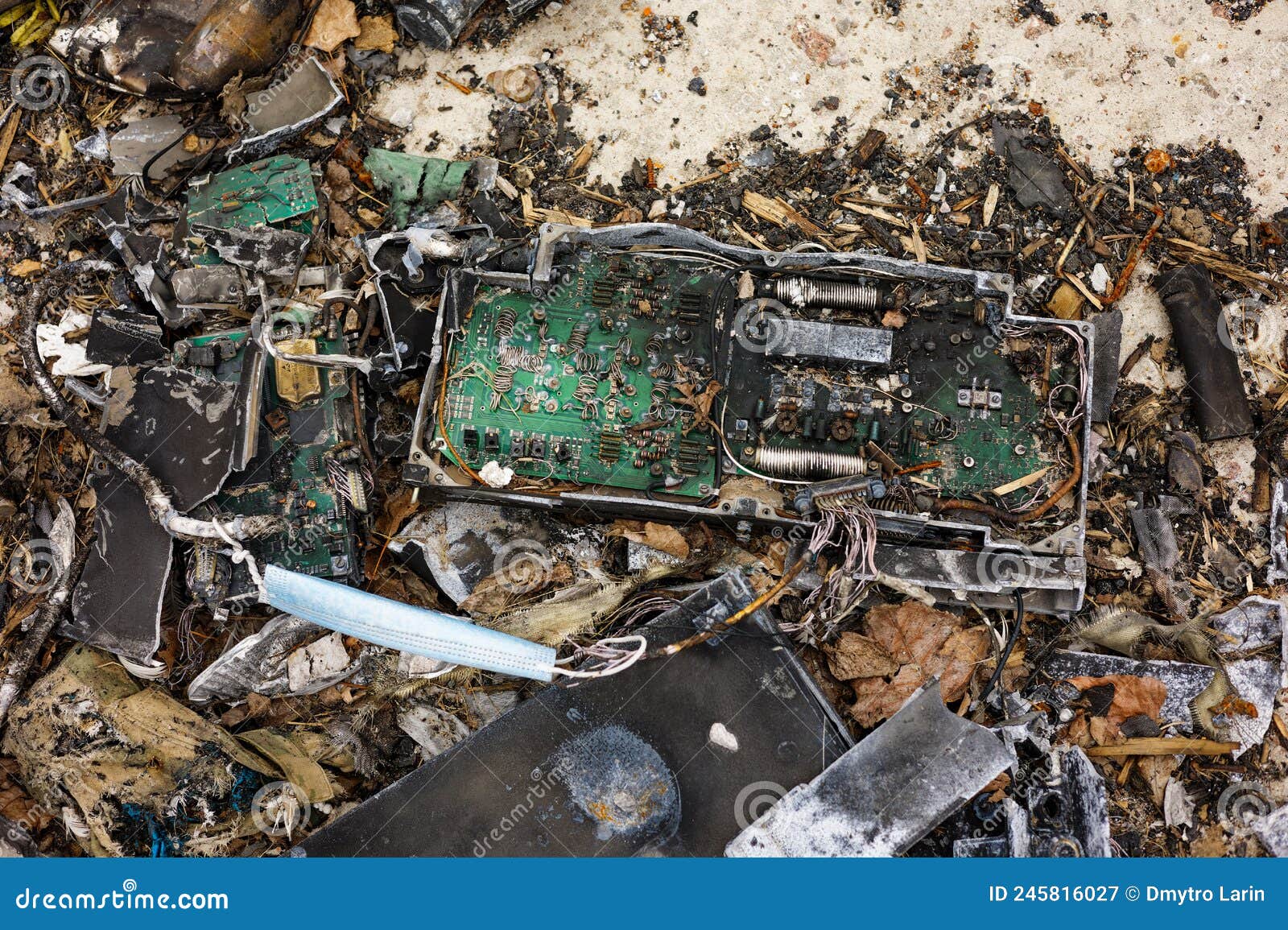 Burnt electronic equipment stock image. Image of problems - 245816027