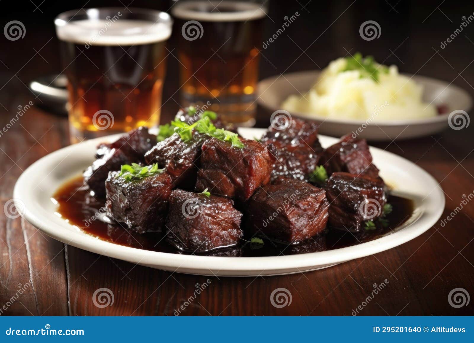 Burnt Ends Pairing with Mashed Potatoes Stock Photo - Image of ...