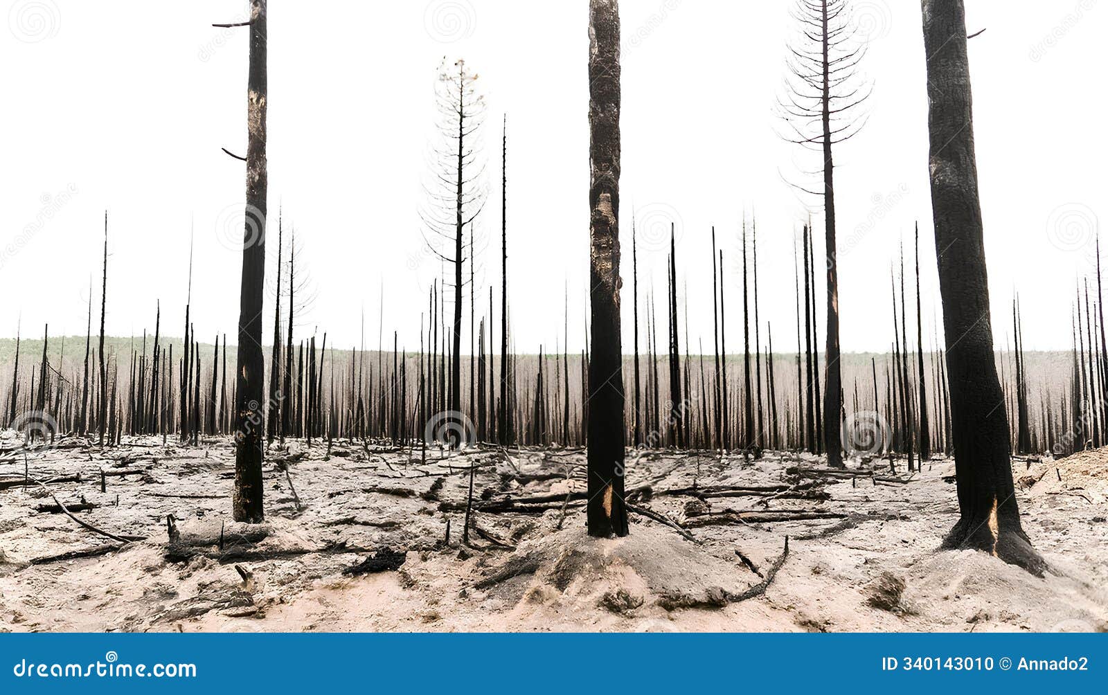 Burnt Forest Landscape, Consequences Of A Forest Fire, Burnt And ...