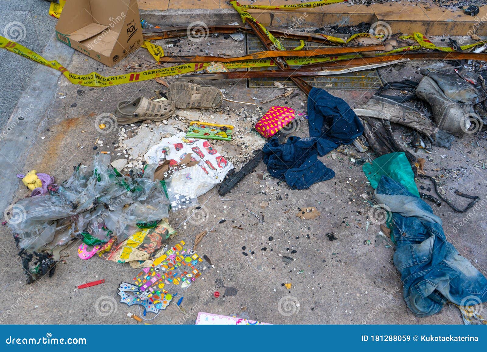 Burnt Grocery Store. Fire in the Building Editorial Stock Image - Image ...