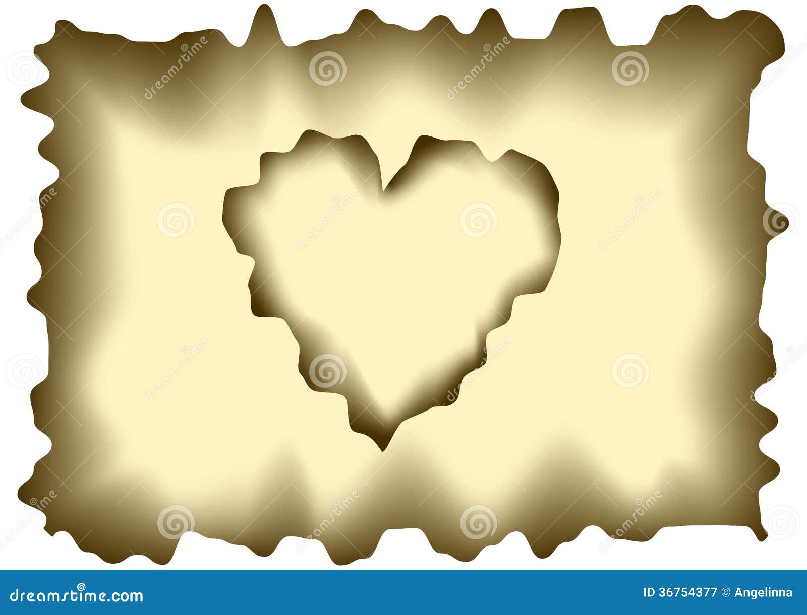 Burnt heart shaped paper stock vector. Illustration of drawing - 36754377