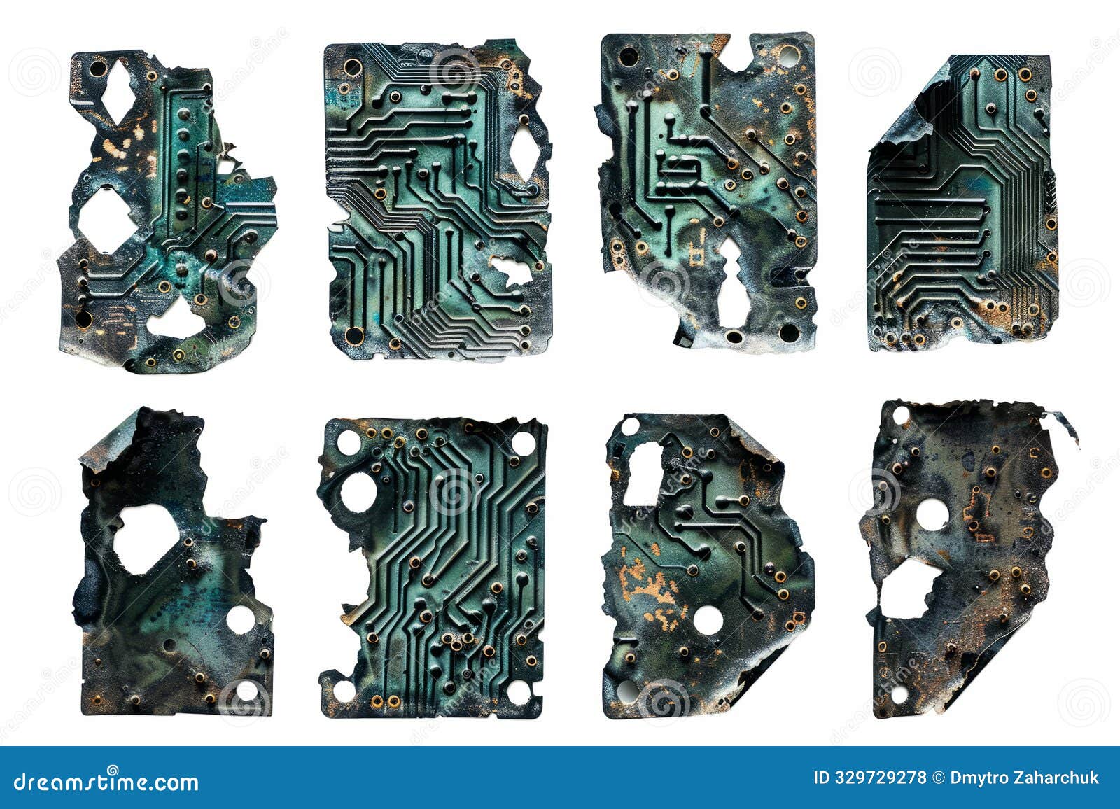 Burnt Holes in Paper Form Circuit Board or Digital Matrix Patterns on ...