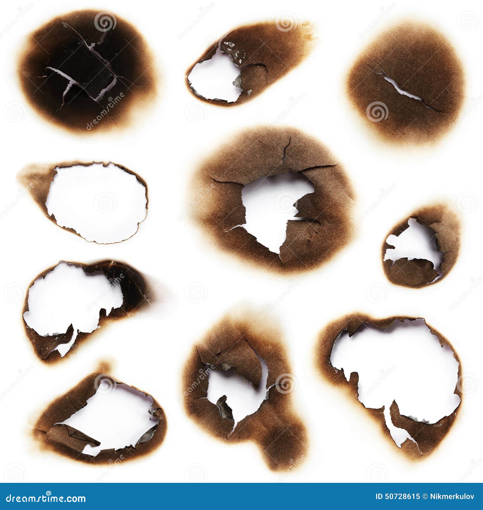 Burnt holes of paper stock image. Image of black, hole - 50728615
