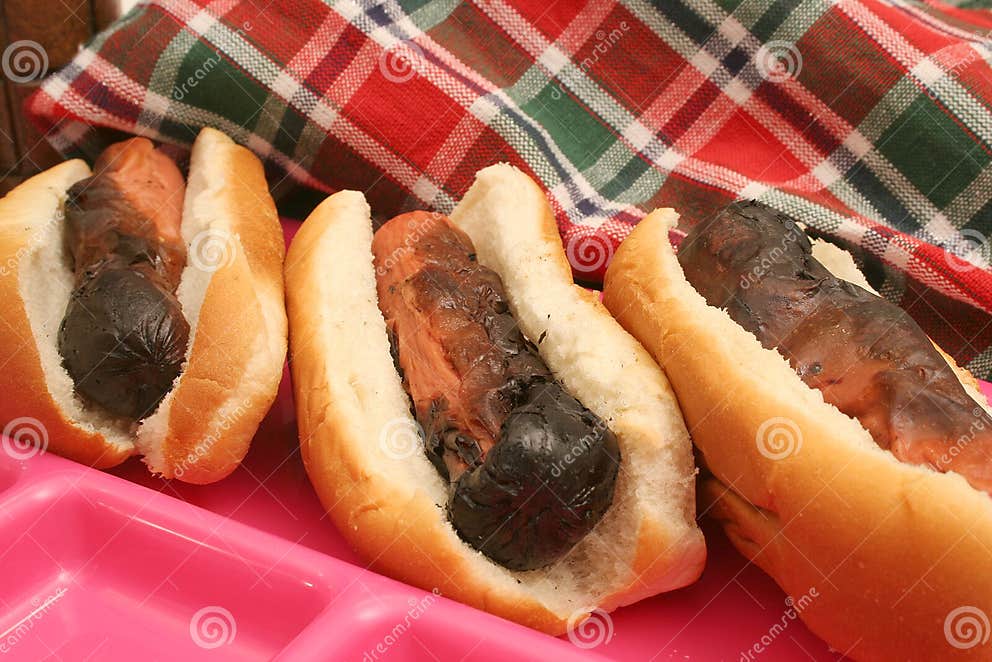 Burnt hotdogs stock image. Image of ground, dinner, cookout - 2349895