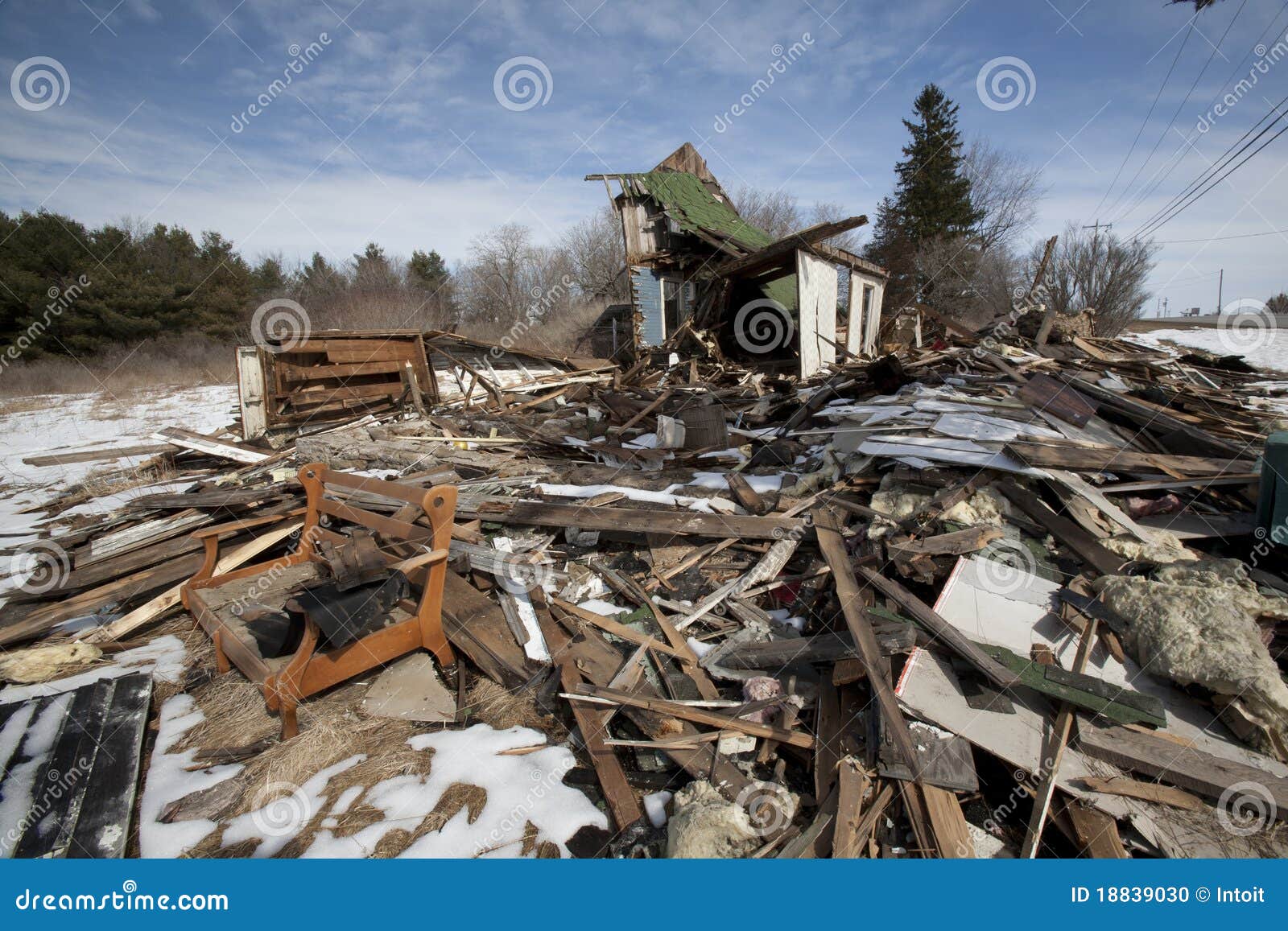 Burnt House with Debris Around it Stock Photo - Image of burned, boards ...