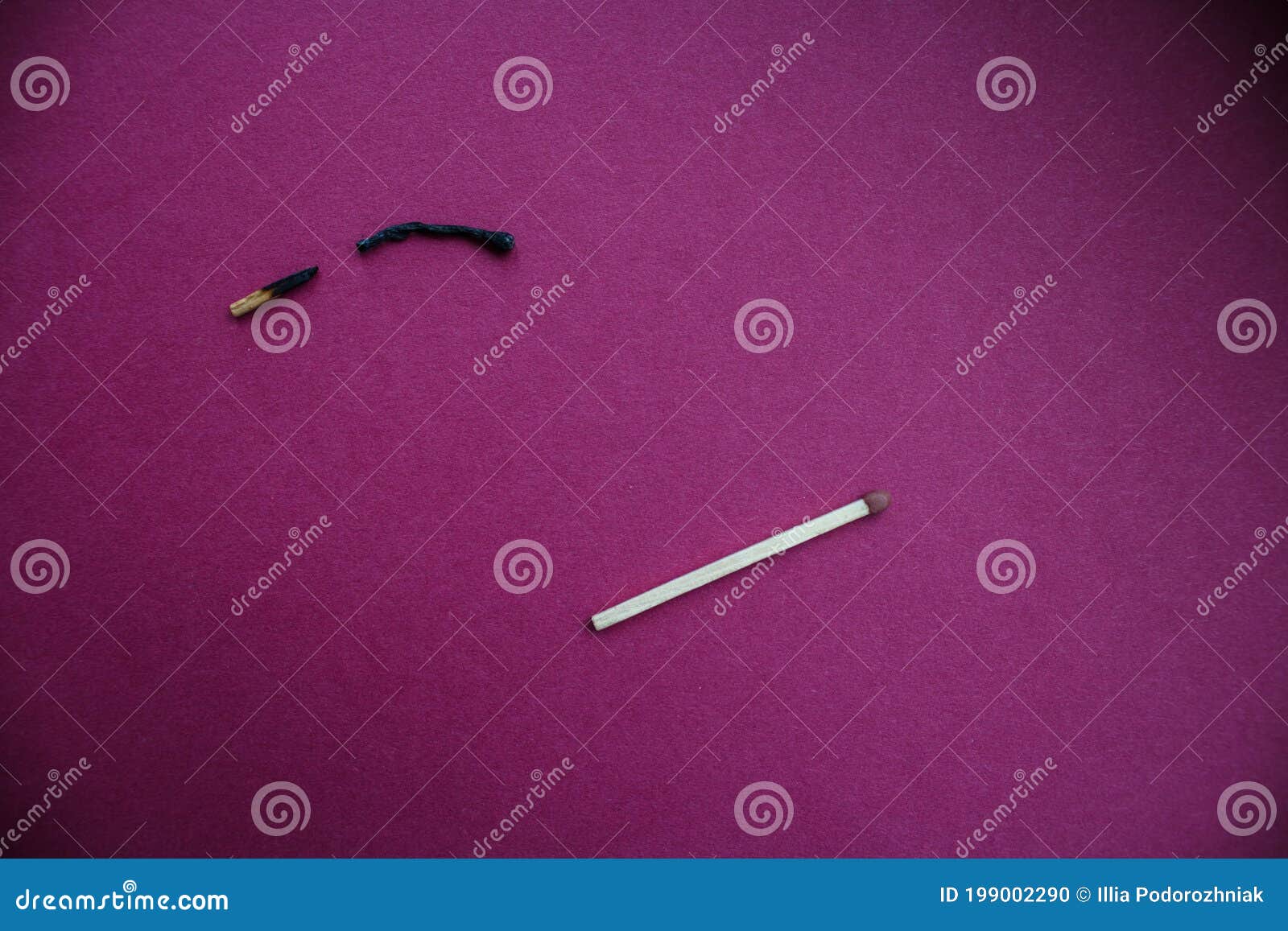 A Burnt Match Broken in Half and Whole Match Stock Photo - Image of ...