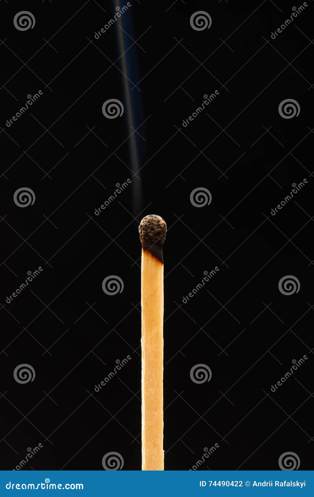 Burnt Match with Smoke Isolated on Black Stock Photo - Image of ...