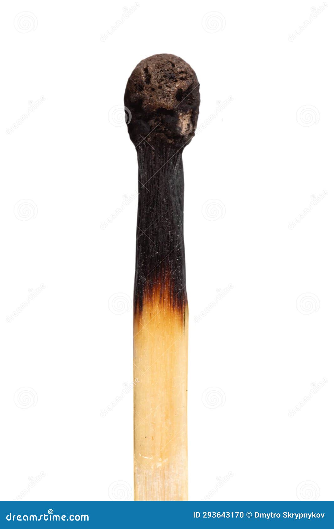 8 Burnt To Different Degrees Of Matches In A Row On White Background ...
