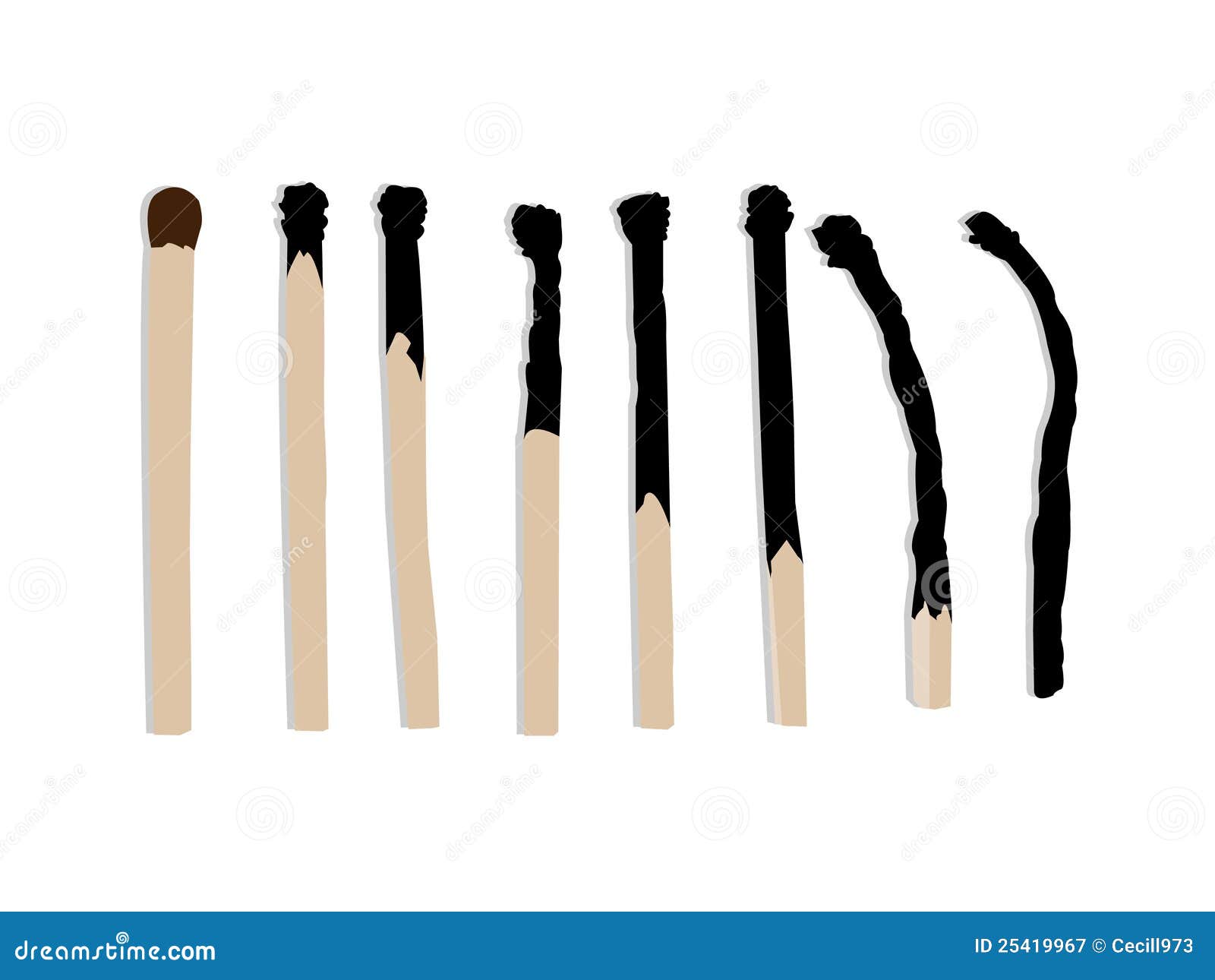 Burnt Matches and a Whole Match ,vector Stock Vector - Illustration of ...