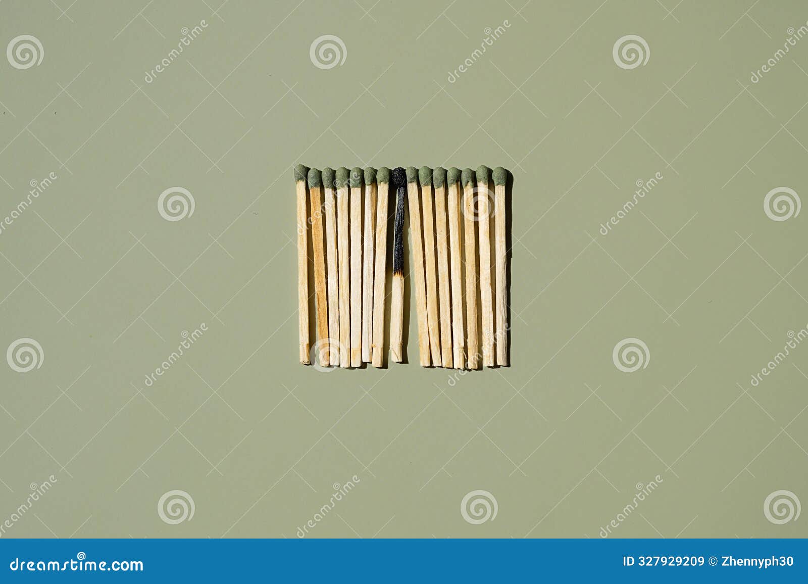 Burnt Matchstick among Unburnt Ones on Row Stock Image - Image of ...