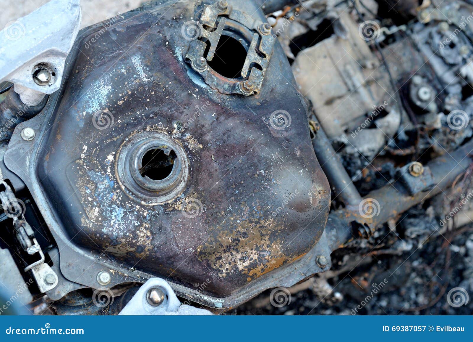 Burnt Motorcycle stock image. Image of vehicle, burnt - 69387057