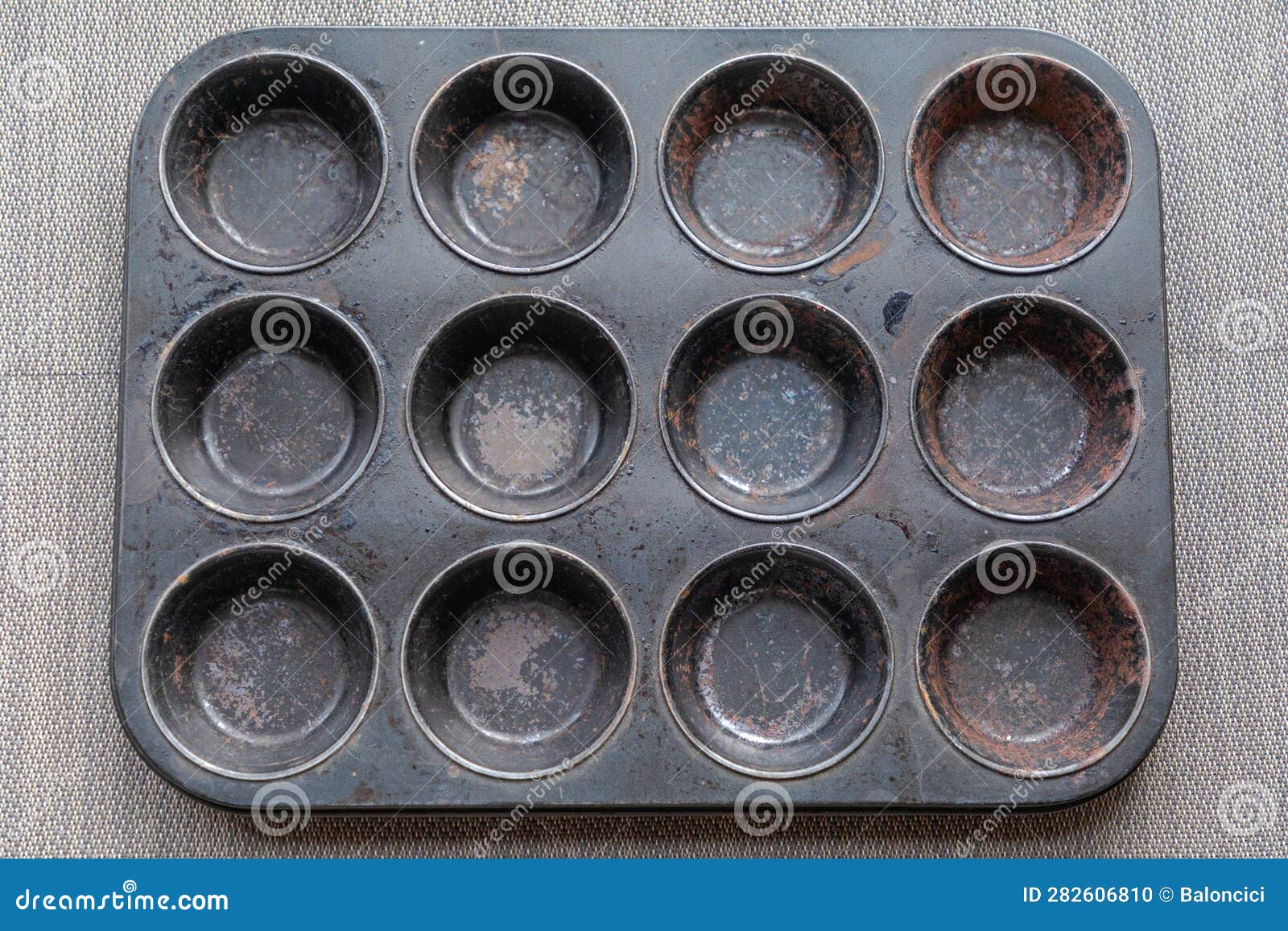Burnt Nonstick Mold stock photo. Image of black, aluminum - 282606810