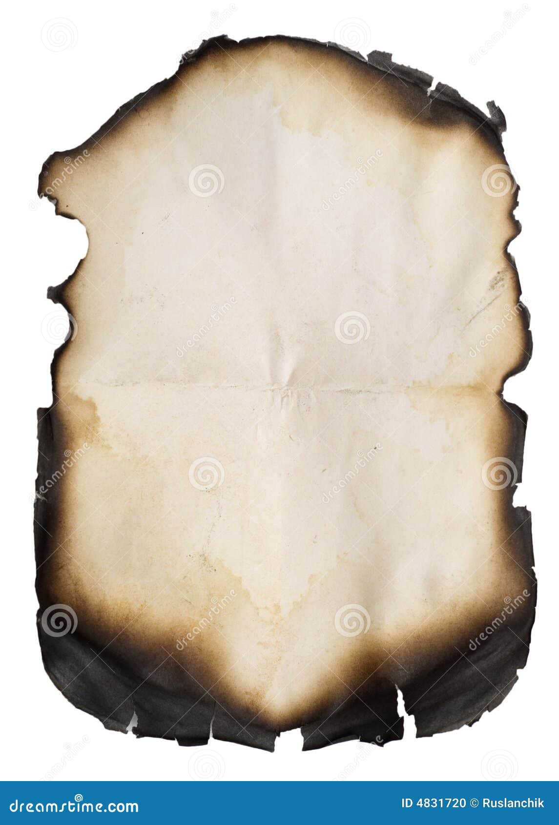 Burnt old paper on white stock photo. Image of empty, parchment - 4831720