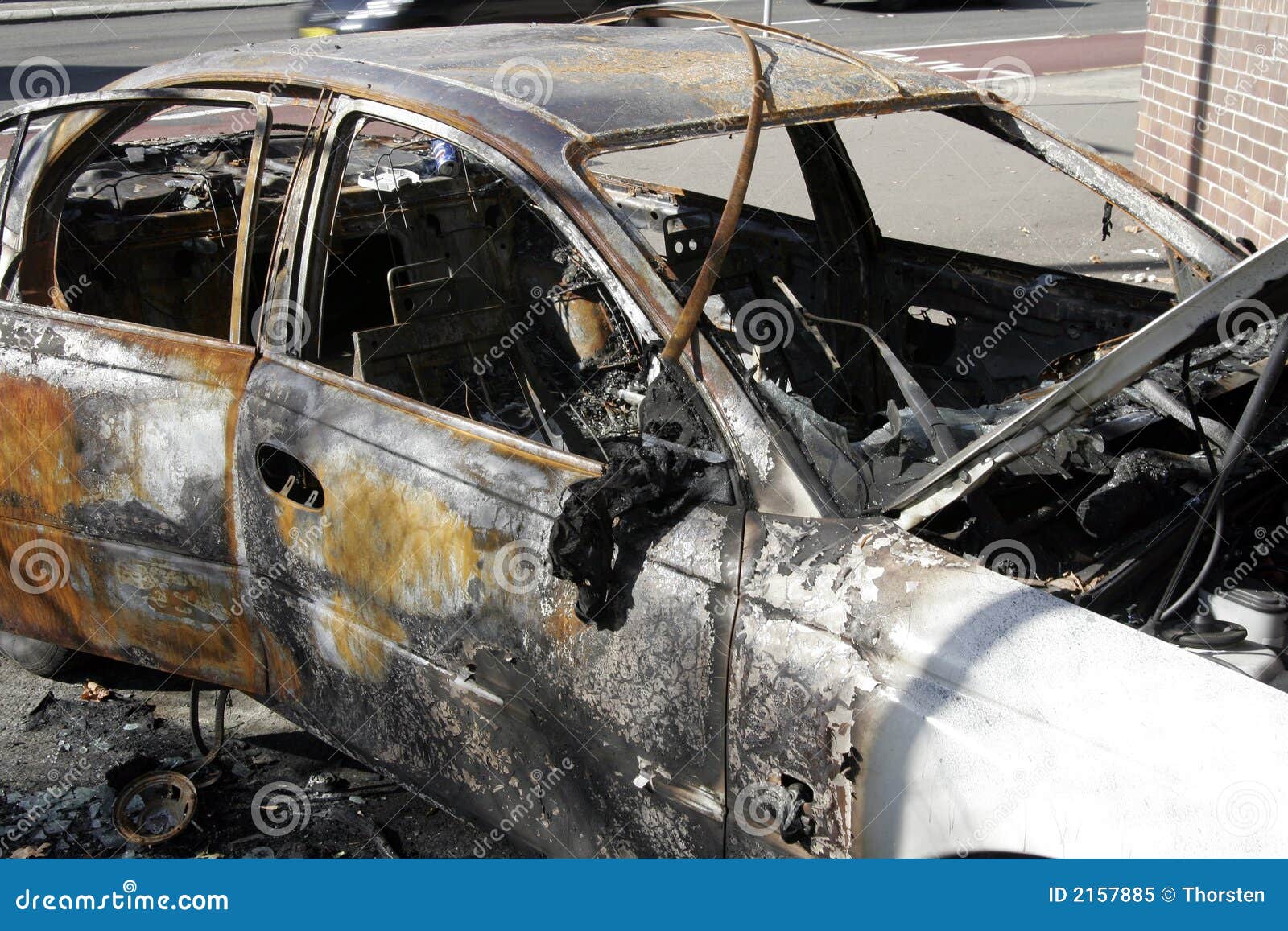 Burnt Out Car stock image. Image of fire, melted, burn - 2157885
