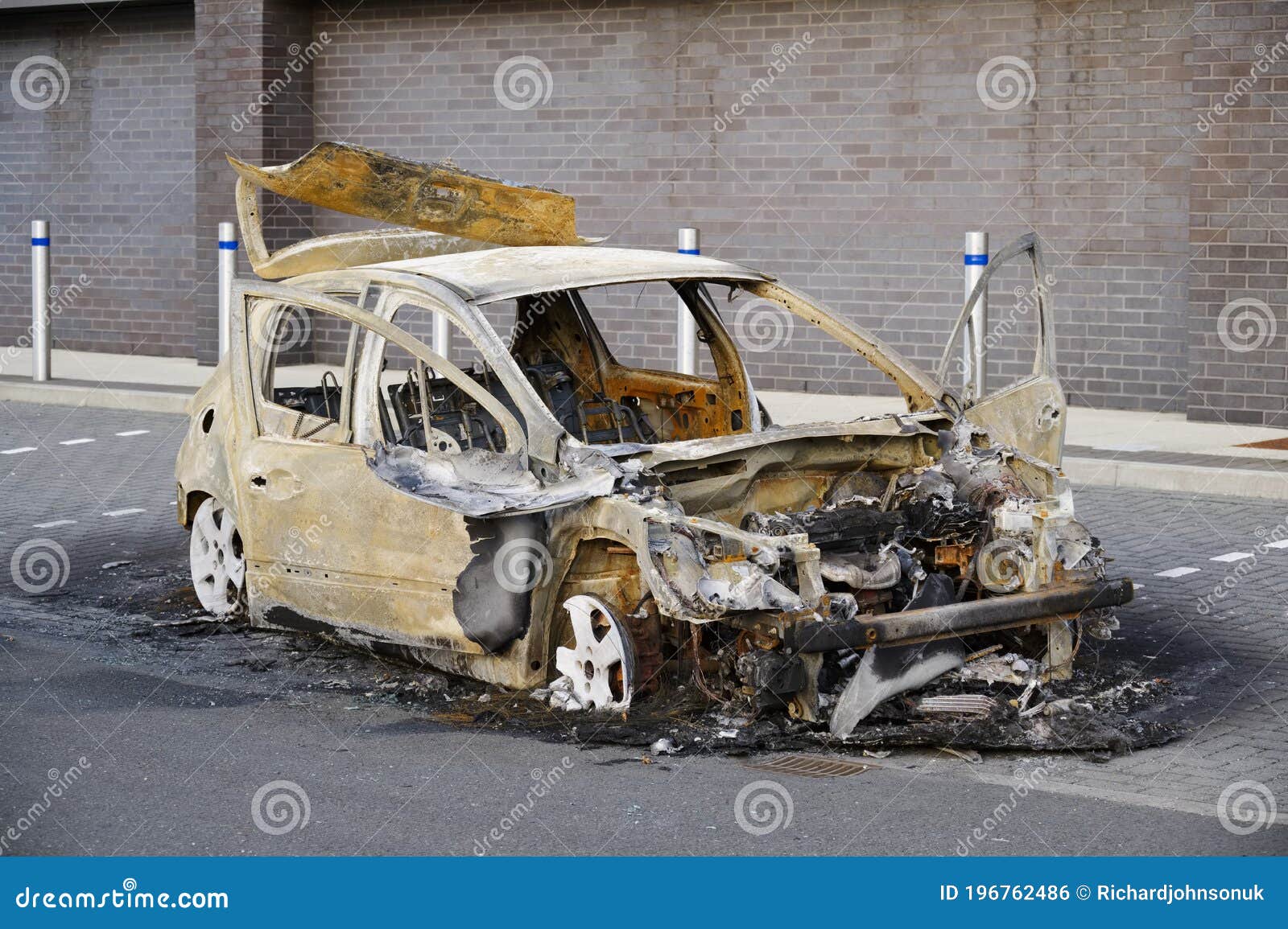 Burnt Out Car Set of Fire and Left by Joy Rider Stock Photo - Image of ...