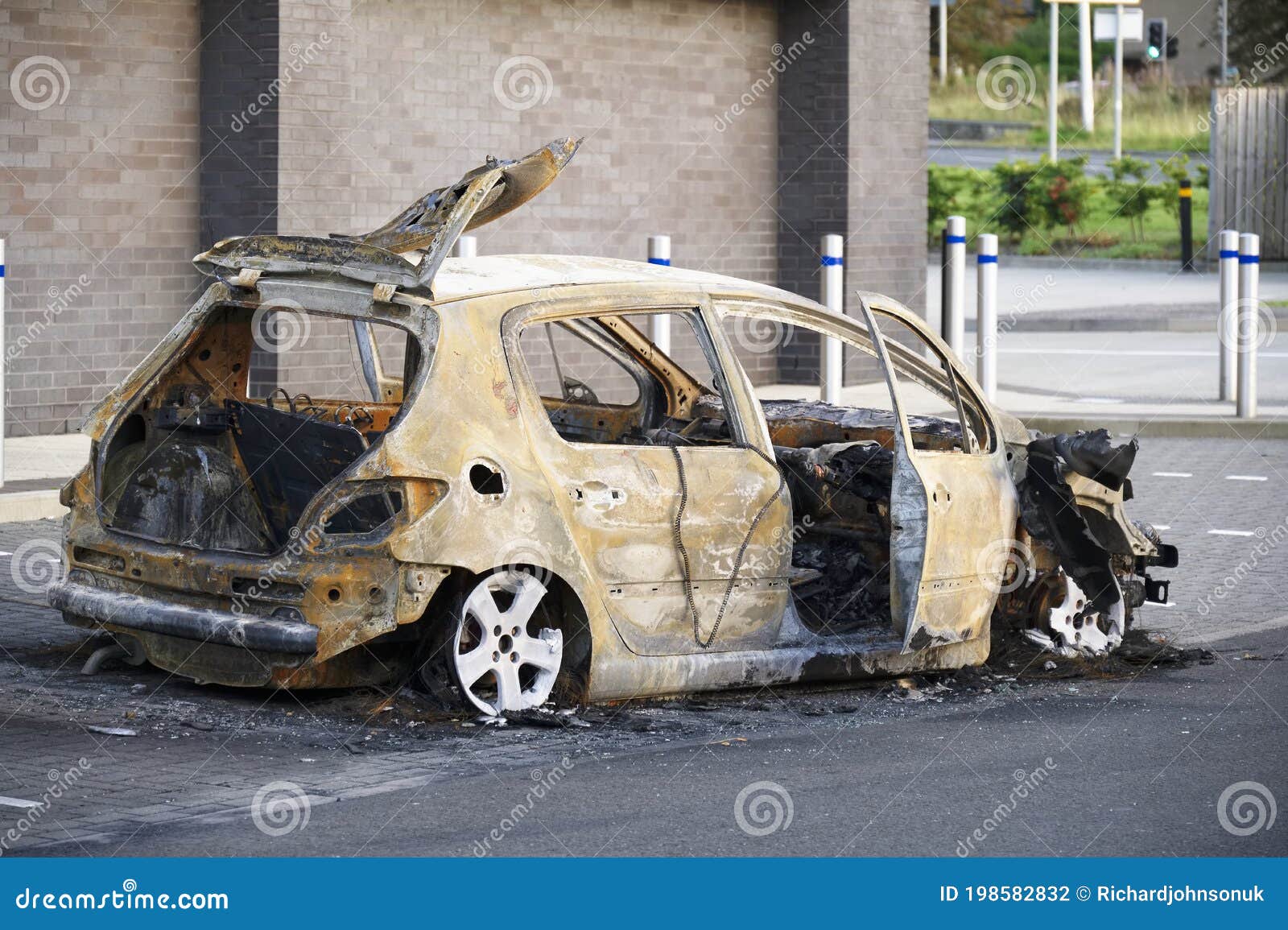 Burnt Out Car Set of Fire and Left by Joy Rider Stock Photo - Image of ...