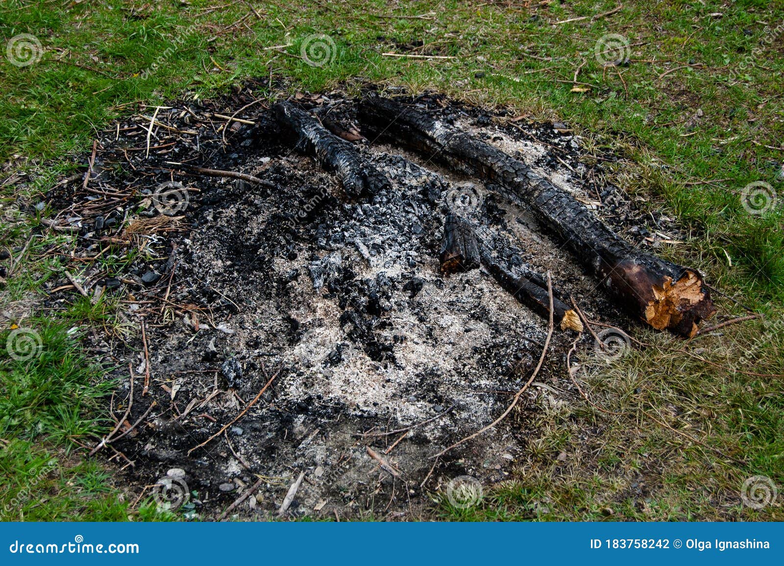 Burnt out fire stock photo. Image of burn, burnt, bonfire - 183758242