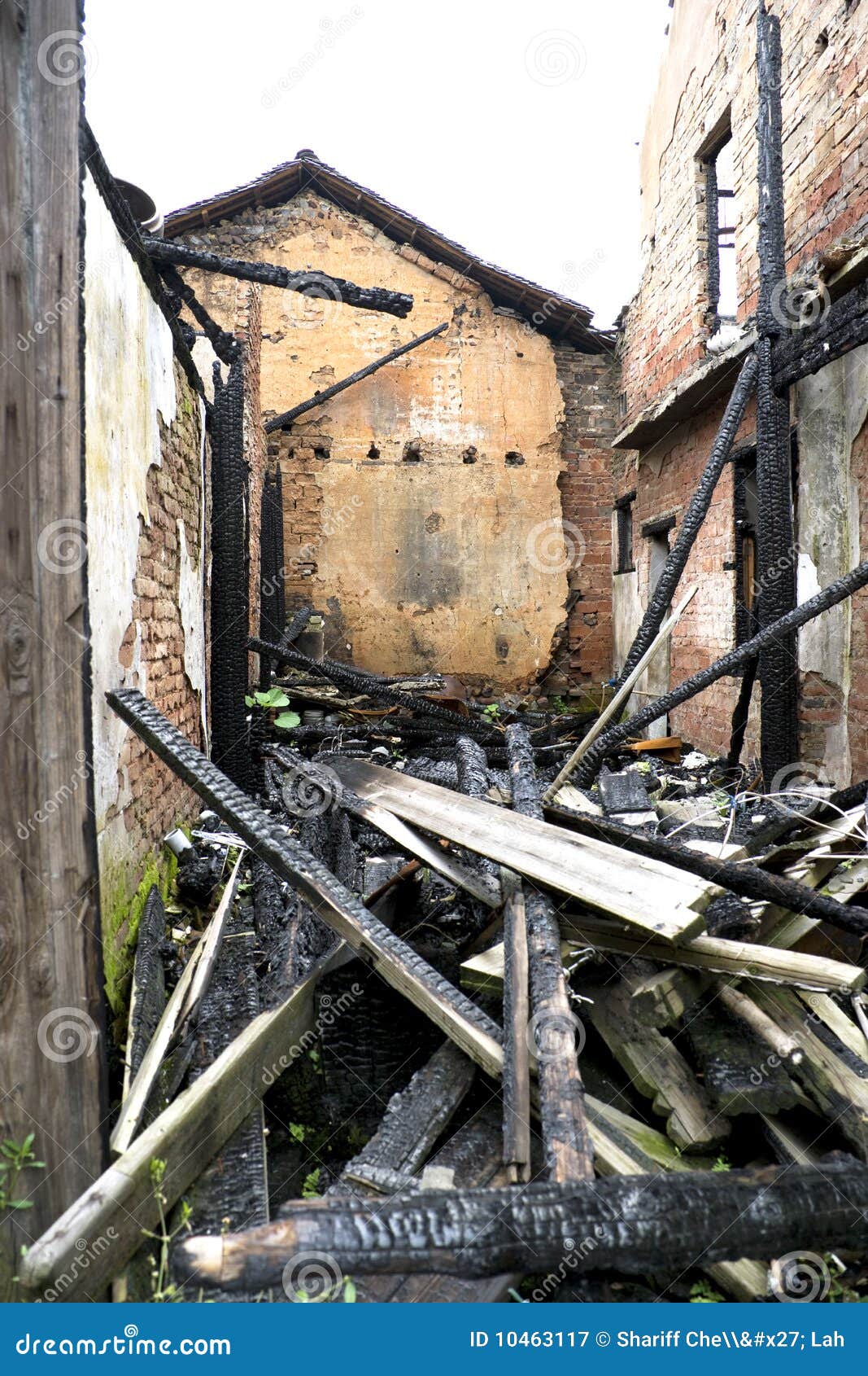 Burnt Out Home stock image. Image of zhuang, burned, buildings - 10463117