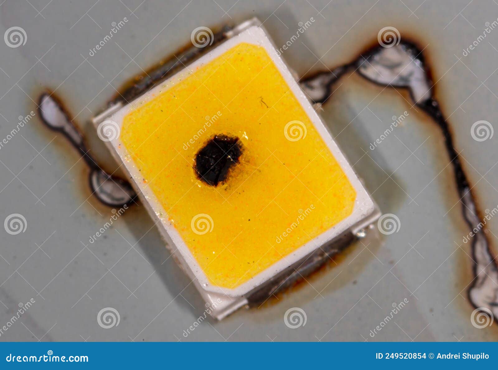 Burnt Out LEDs on a Disassembled LED Lamp. Stock Photo - Image of ...