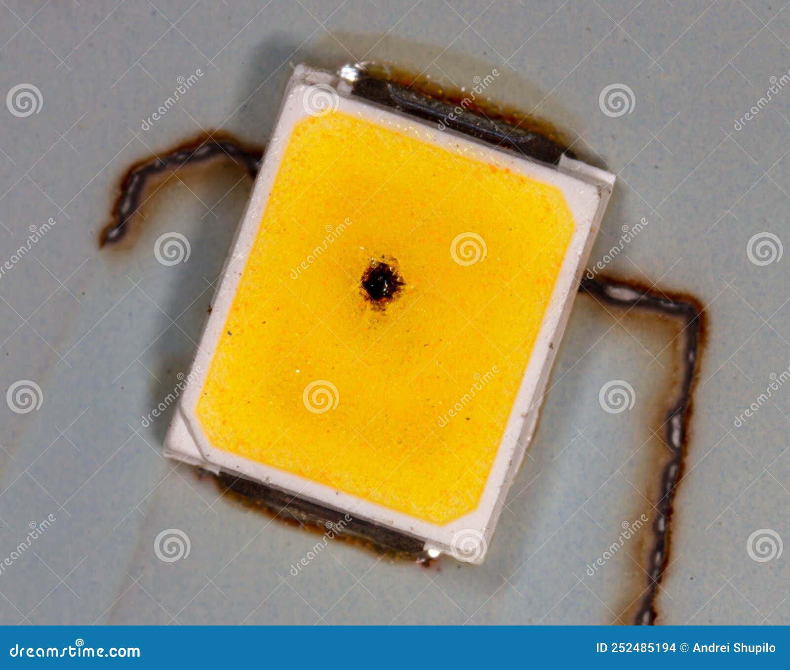 Burnt Out LEDs on a Disassembled LED Lamp. Stock Photo - Image of ...